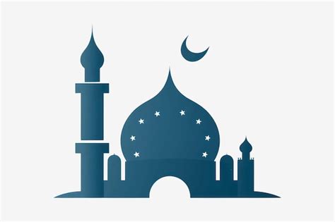 Силуэт исламской архитектуры мечети | Премиум AI-сгенерированный вектор