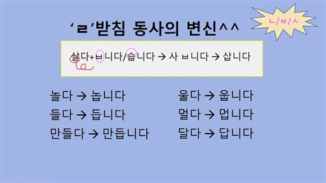 Basic Korean ㄹ탈락 Youtube