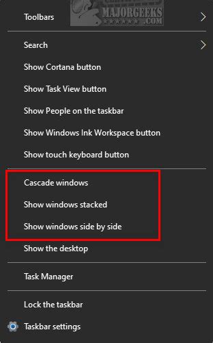 How To Show All Open Windows Stacked Cascading Or Side By Side MajorGeeks