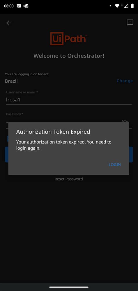 Orchestrator App Authorization Token Expired Orchestrator Mobile Uipath Community Forum