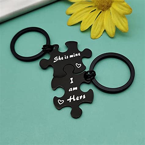 Stainless Steel Same Sex Wedding Rings Gear Baipilu Puzzle Keychains