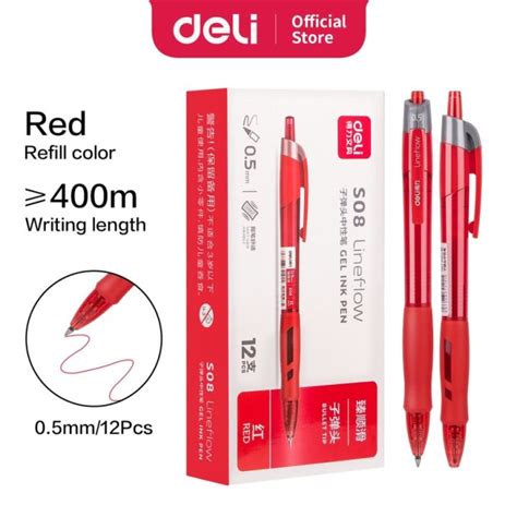 Pulpen Deli Lineflow Gel Pen 05mm S08 Lazada Indonesia