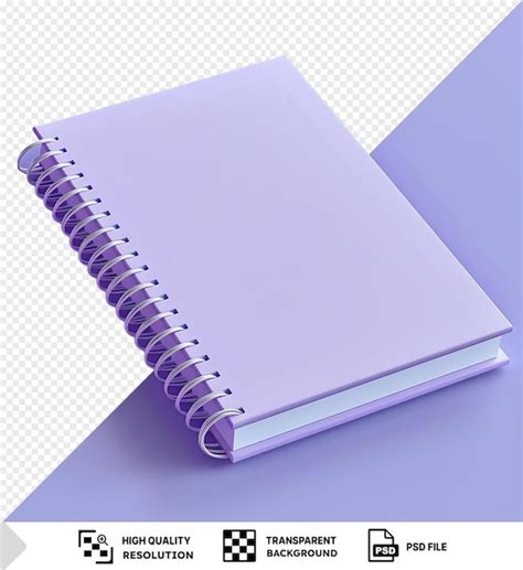 Premium Psd Notebook On A Purple Background A White Notebook Sits On