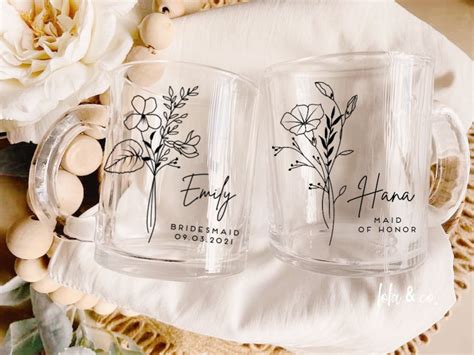 Maid Of Honor T Birth Flower Bridesmaids T Bridesmaid Mug