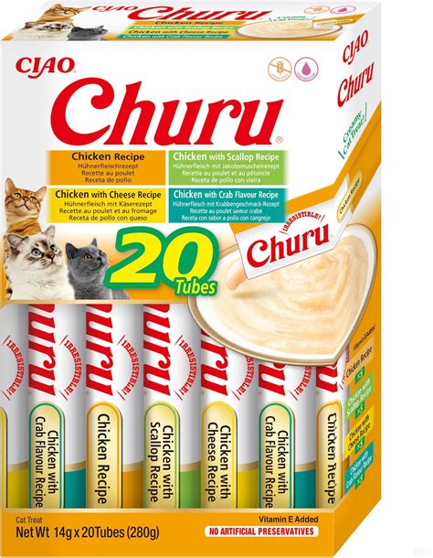 Churu By Inaba Cat Treat Chicken Variety Box 1 Pack 20 X 14g Total