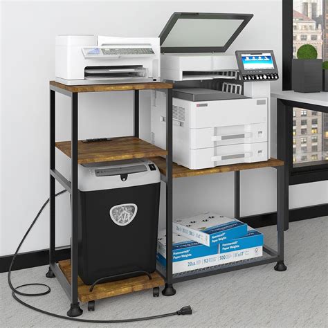 Natwind Printer And Shredder Stand With Power Outlet Large