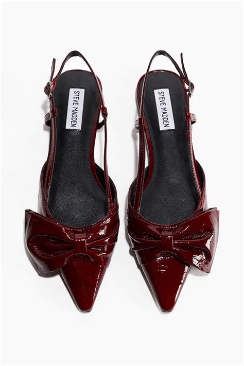 Dazzled Slingbacks Wine Leather Steve Madden Ladies Handm De