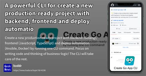 A Powerful Cli For Create A New Production Ready P Geeknews