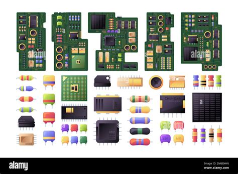 Semiconductor Circuit Boards Hardware Computer Components Microchip Diodes Motherboard