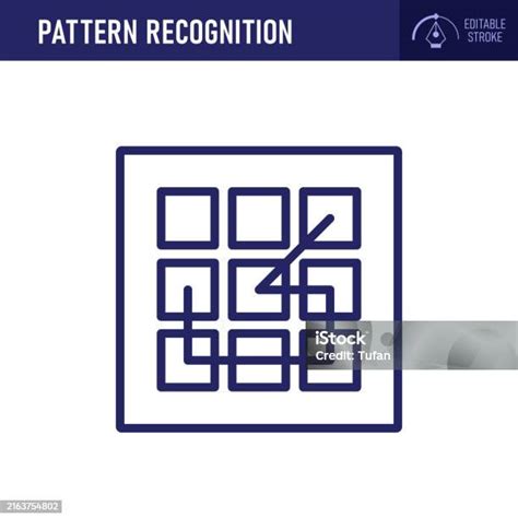 패턴 인식 아이콘 얇은 선 벡터 픽셀 퍼펙트 편집 가능한 획 Ai 및 기계 학습 응용 프로그램에 적합 0명에 대한 스톡 벡터 아트 및 기타 이미지 Istock