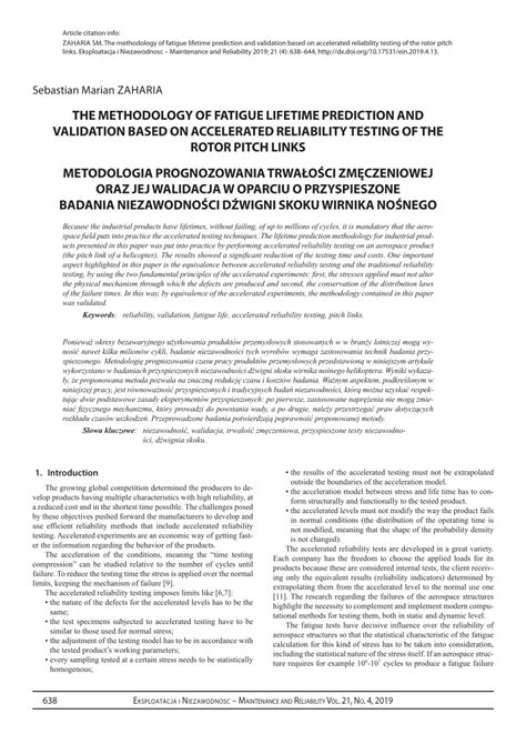 Pdf The Methodology Of Fatigue Lifetime Prediction And Validation Based On Accelerated