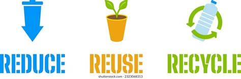Reduce Reuse Recycle Text Symbols Blue Stock Vector Royalty Free Shutterstock