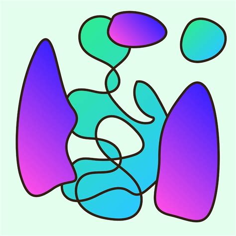 Premium Vector Abstract Funny Bright Gradient Colored Curve Line Shape Symbol Element Poster