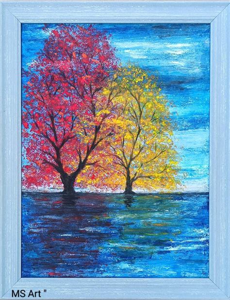 Идилия ” Маслена живопис Картина с маслени бои 36 Cm 46 Cm Платно канава Мария Стефанова