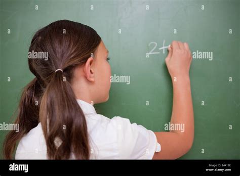 Babegirl Writing An Addition Stock Photo Alamy