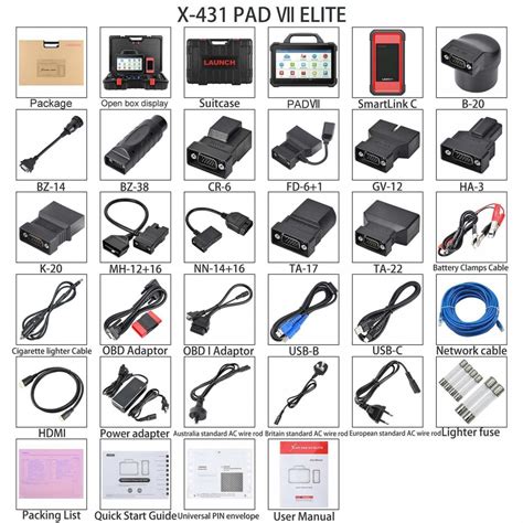 Launch X 431 PAD VII PAD 7 Elite Plus Heavy Duty Truck Software License And Adapters Supports