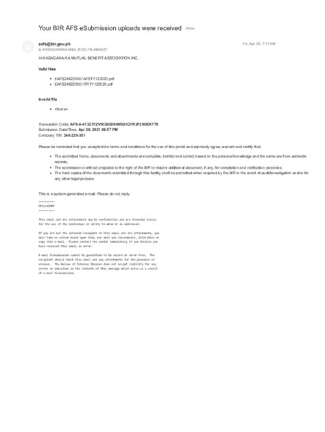 Fillable Online Kmba Org Bir Eafs Online Submission Of Filed Annual Itr Afs And Fax Email