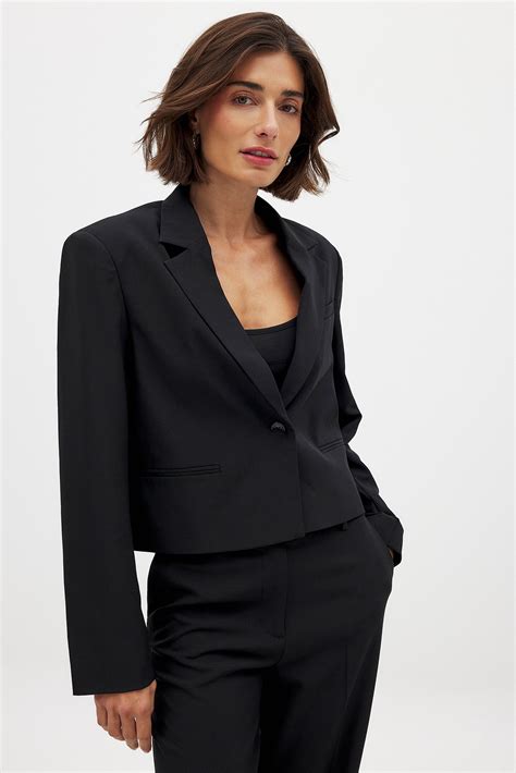 Short Tailored Straight Blazer Black Na Kd