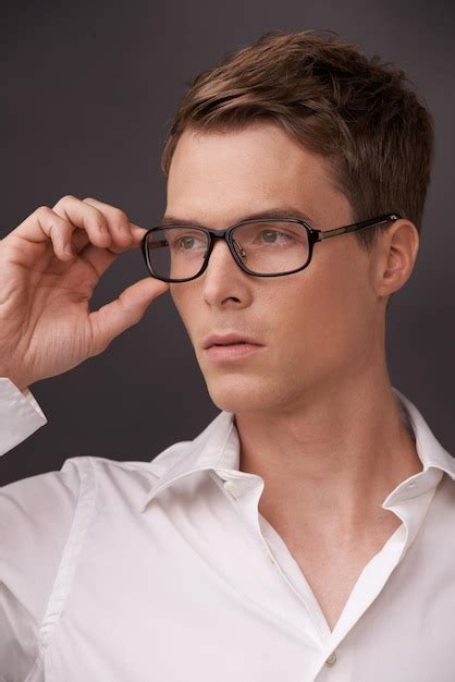 Premium Photo Man Thinking And Serious Nerd With Glasses Fashion Or