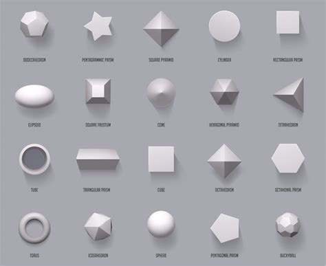 Premium Vector Abstract 3d Math Geometric Outline Shapes Vector Set