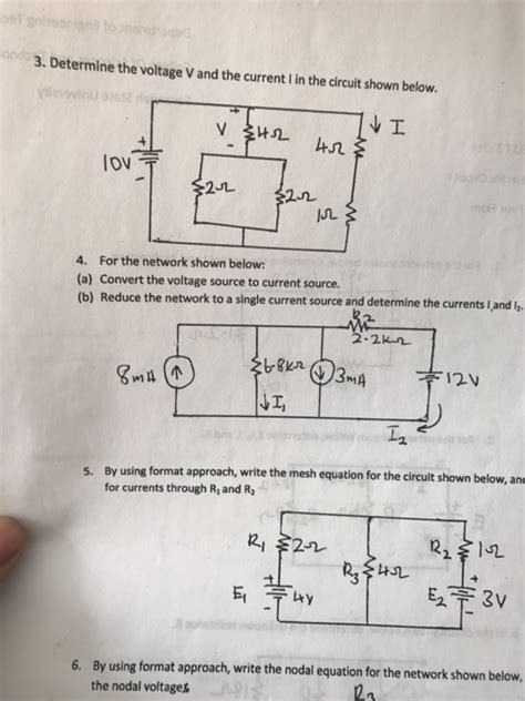 Solved Determine The Voltage V And The Current I In The Chegg Com