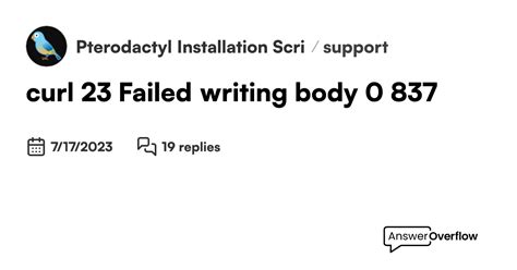 Curl 23 Failed Writing Body 0 837 Pterodactyl Installation Script