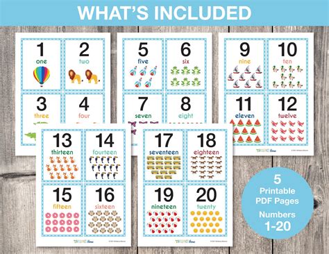 Printable Number Flashcards Numbers 1 20 Preschool Activity Number