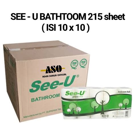 Jual Dus Tisu Tissue Gulung See U Bathroom 215 Sheet Non Emboss Green