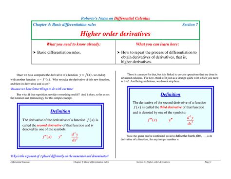 higher order derivatives slides calculus docsity