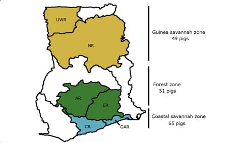 Map Of Ghana The Map Shows The Agro Ecological Zones Of Ghana And