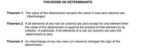 Solved THEOREMS ON DETERMINANTS Theorem The Value Of The Chegg Com