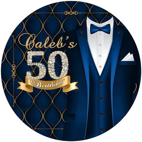 Classic Man Round Backdrop Mens Birthday Round Backdrop Tuxedo Roun