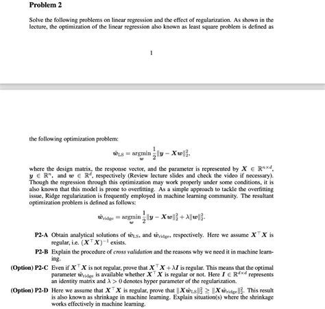 Solvedproblem 2 Solve The Following Problems On Linear Regression And
