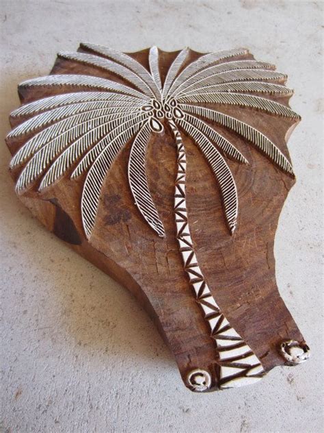 Palm Tree Block Print Hand Carved By QueenAndSwan Make Your Own Linens Fabric Stamping