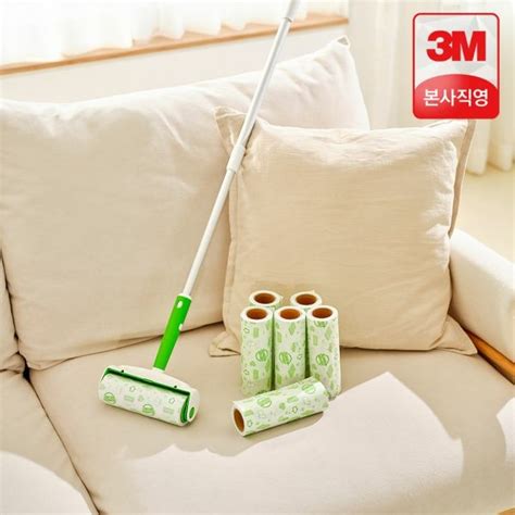 3m 대형 테이프클리너 롱핸들리필 7개 테이프크리너 돌돌이 바닥청소 거실청소 스카치브라이트 티몬