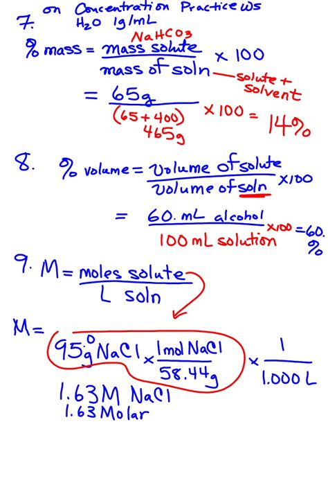 Chemistry Honors Ch 13 Notes Through Concentration Concentration