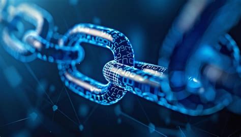 A Closeup Of A Glowing Blue Chain Representing Connection And Security The Chain Is Made Of