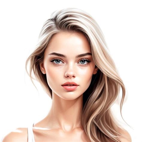 Premium Photo Girl Model Illustration White Background