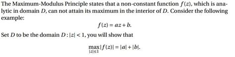Solved The Maximum Modulus Principle States That A Chegg