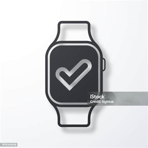 체크 표시가 있는 스마트워치 흰색 배경에 그림자가 있는 아이콘 3차원 형태에 대한 스톡 벡터 아트 및 기타 이미지 3차원 형태 개념 검사 보기 Istock