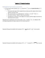 Understanding Inverse Functions Verification Examples And Course Hero