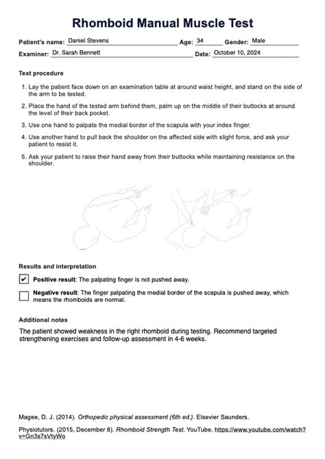 Rhomboid Manual Muscle Test And Example Free Pdf Download