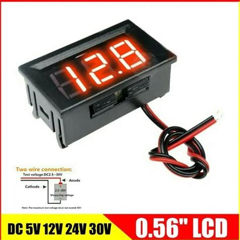Dc 5v 120v Digital Voltmeter Panel Gauge 2 Wires 0 56 Inch Led Mini Voltage Meter Table Red