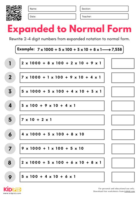 Convert Expanded Notation To Standard Form Place Value Worksheets Grade