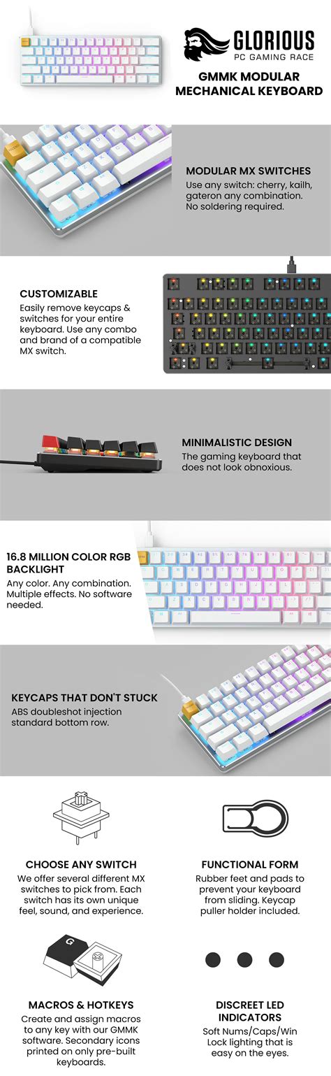 Glorious Modular Mechanical Gaming Keyboard Compact Pre Built White Egypt Cairo Giza