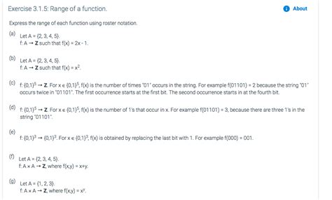 Solved Exercise 315 Range Of A Function About About