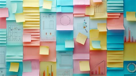 Project Planning A Strategic Layout Of Workflow Elements Using Sticky Notes And Diagrams Stock