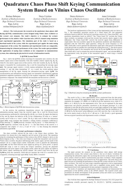 Pdf Mttw 2022 Ruslans Babajans Quadrature Chaos Phase Shift Keying Communication System