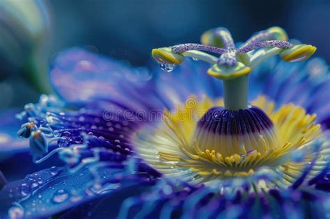 Passiflora Caerulea Flower Closeup Stock Illustration Illustration Of