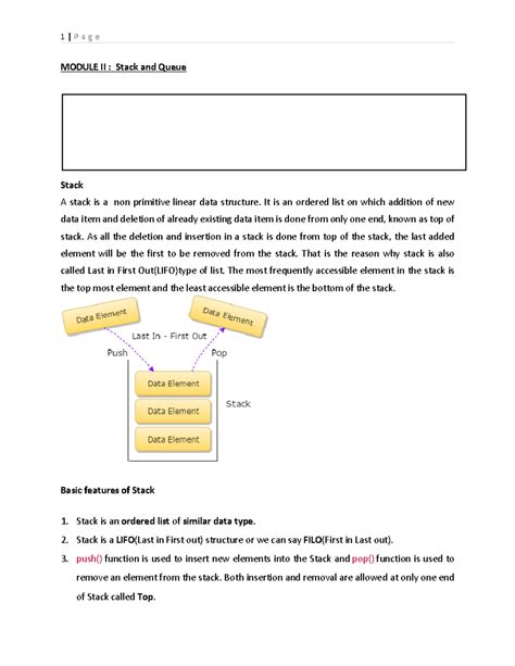 Ds Module 2 Ds Notes Module Ii Stack And Queue Stack A Stack Is A